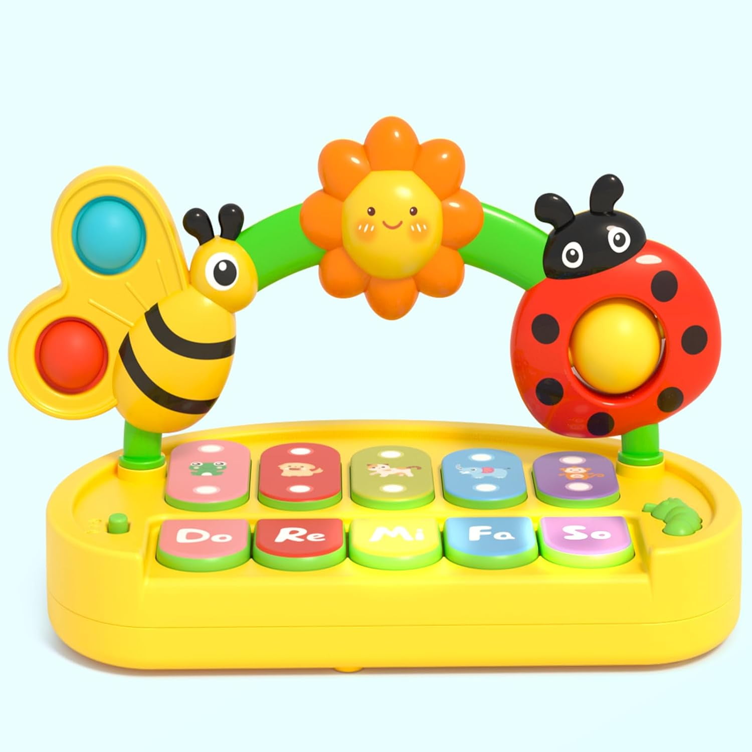 Baby Piano Toys 6-12 Months Light Up Music Keyboard Baby Toy for 0 6 9 ...