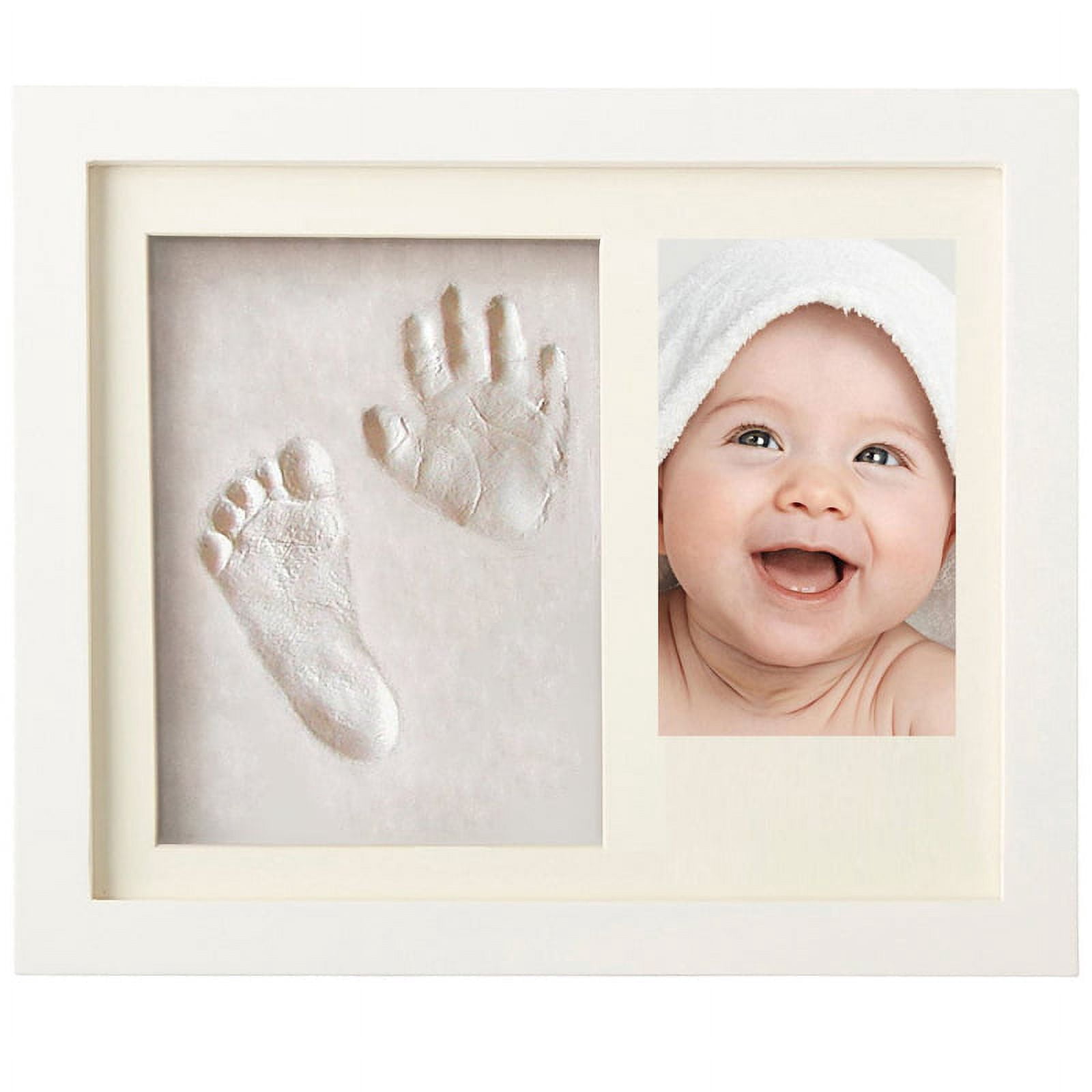 Baby picture frame with plaster cast, size 23x28cm, color white ...
