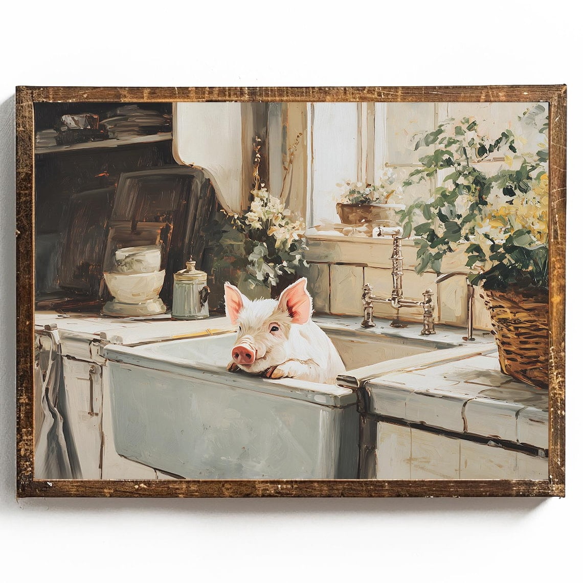 Baby Pig Poster Farmhouse Wall Decor For Kitchen Wall Art Farmhouse ...
