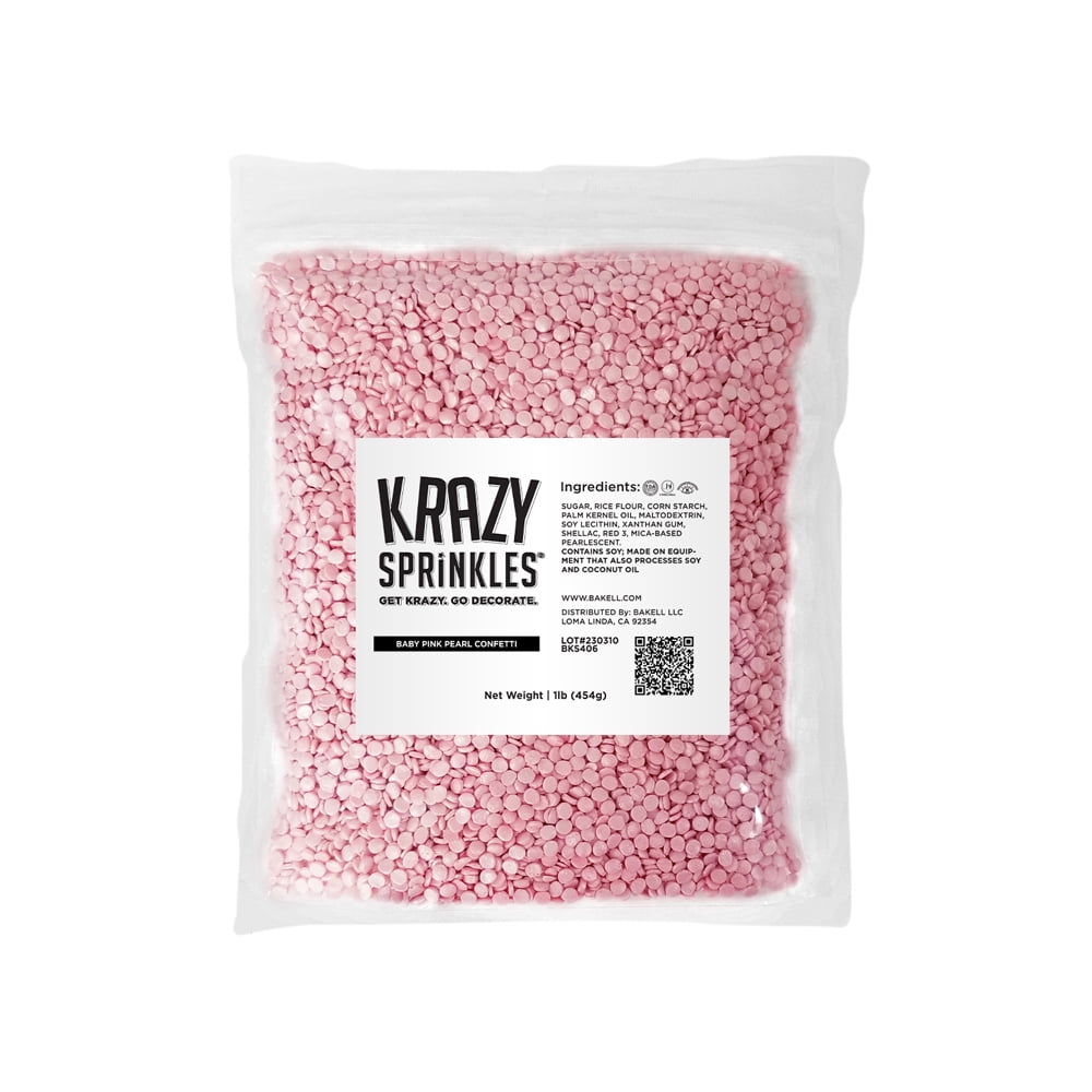 Baby Pink Pearl Confetti Sprinkles (1 pound) Candy Decor for Cakes, Ice ...