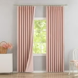Baby Pink Pinch Pleated Blackout Curtains with Hooks - 108 inch Length ...