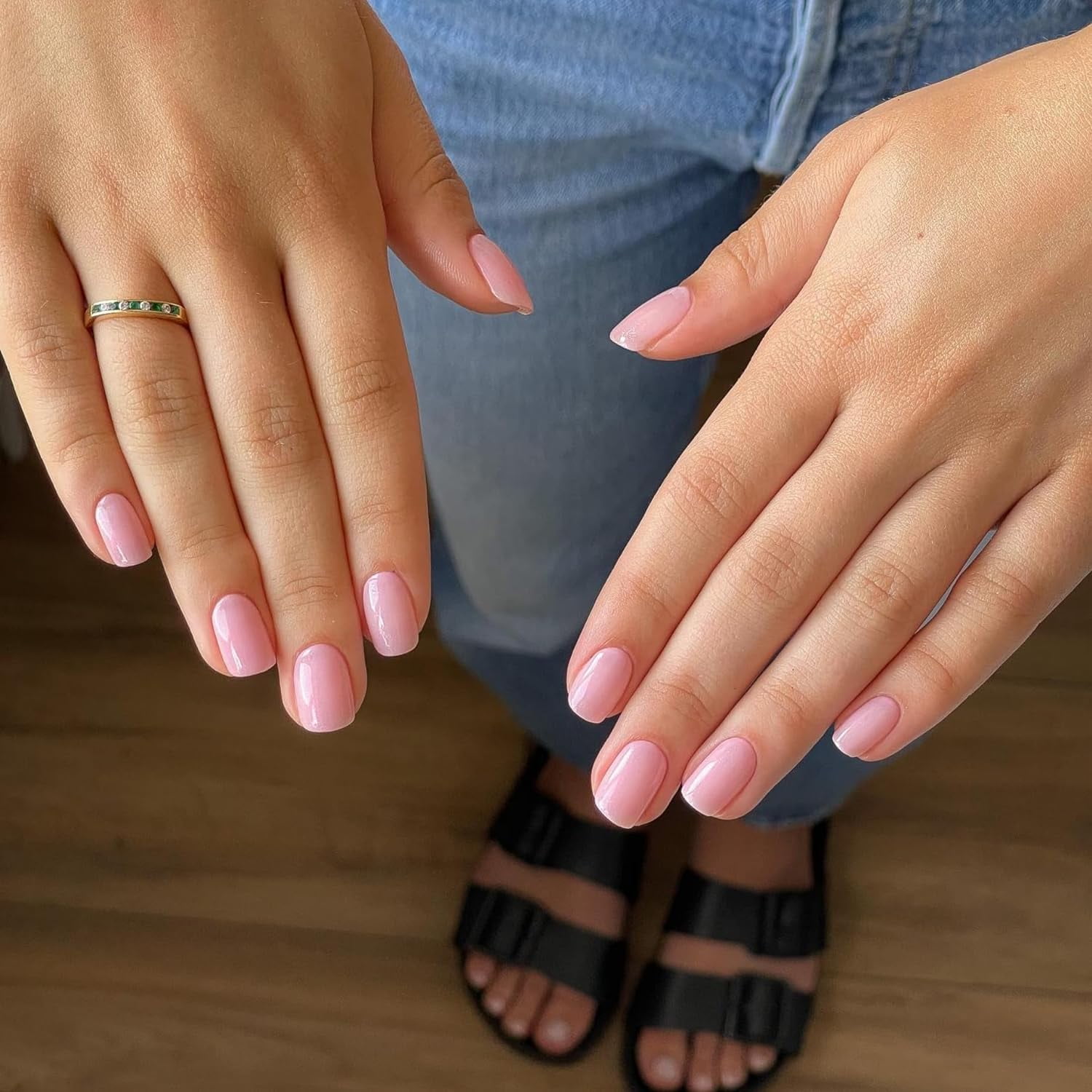 Baby Pink Press on Nails Short, Round Fake Nails for Women Really Short ...