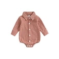 Baby Plaid Romper Newborn Boys Girls Button Down Bodysuit Shirt Long ...