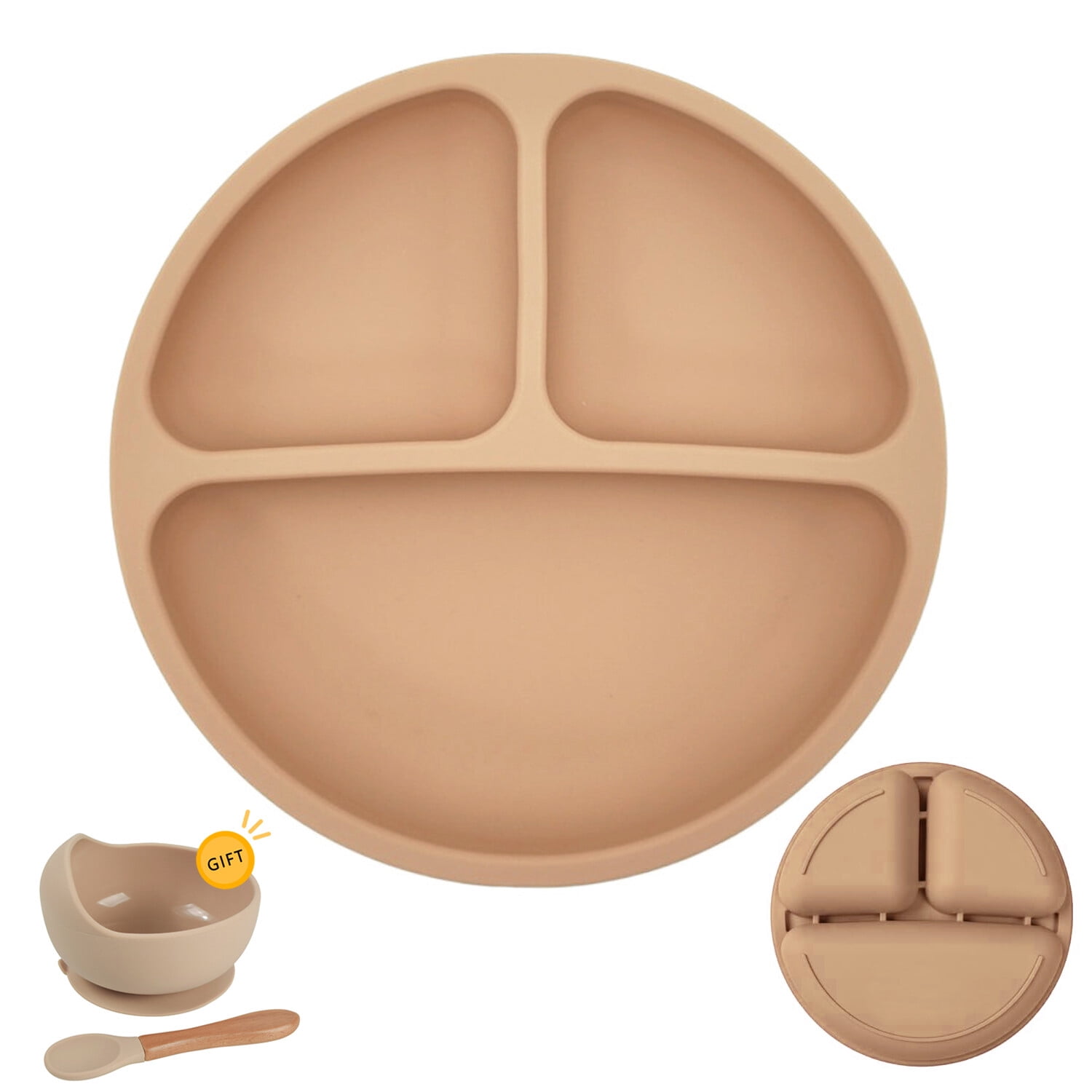 Baby Plates and Bowls with Spoon Sets for Toddlers - 100% Silicone ...
