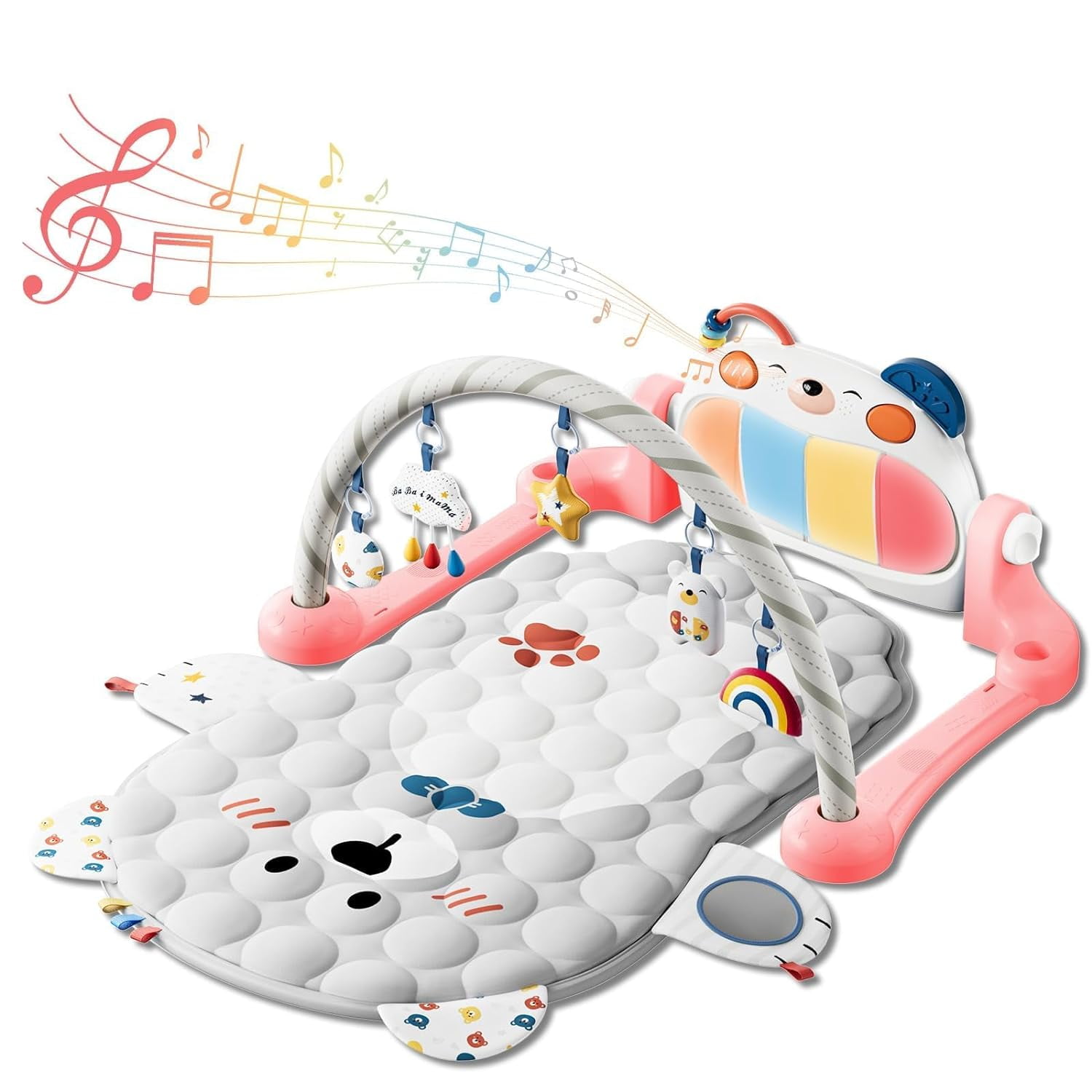 Baby Play Gym Mat, Kick and Play Piano Mat for Babies, Infant Tummy ...