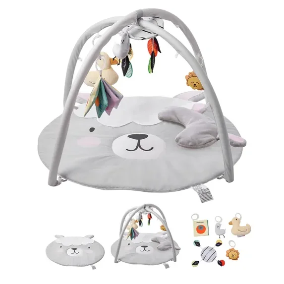 Baby Play Gym Mat with Sensory Toys,Tummy Time Activity Mat Featuring ...