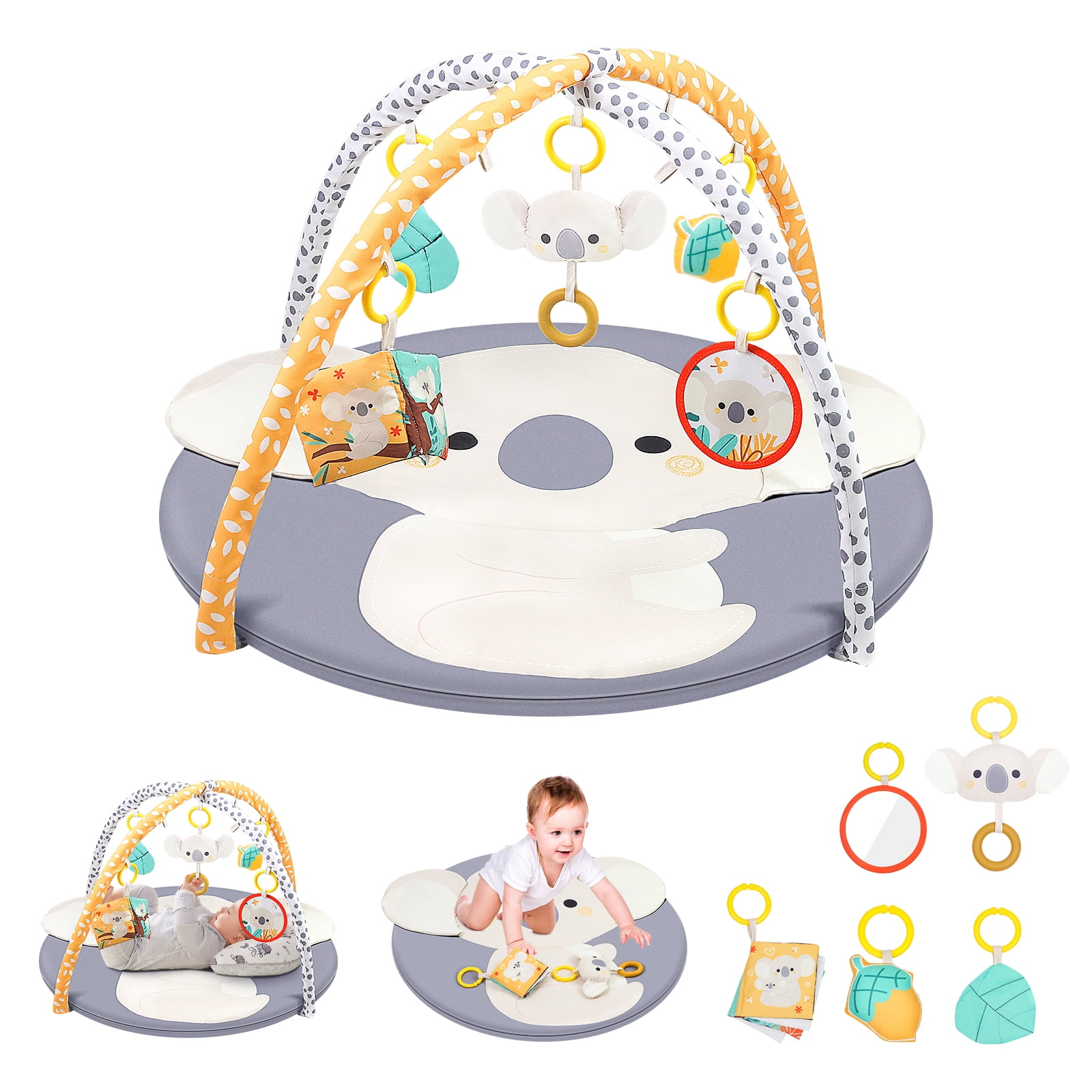 Baby Play Gym and Tummy Time Mat, Cute Koala Activity Gym Foldable ...