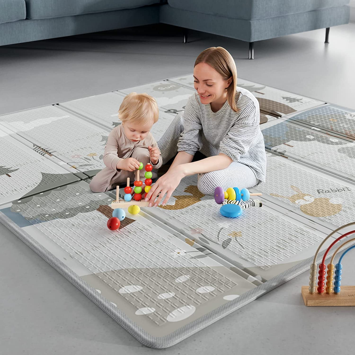 Baby Play Mat, 59x59inch Play Mat, 0.4 in Thick Waterproof Playmat for ...