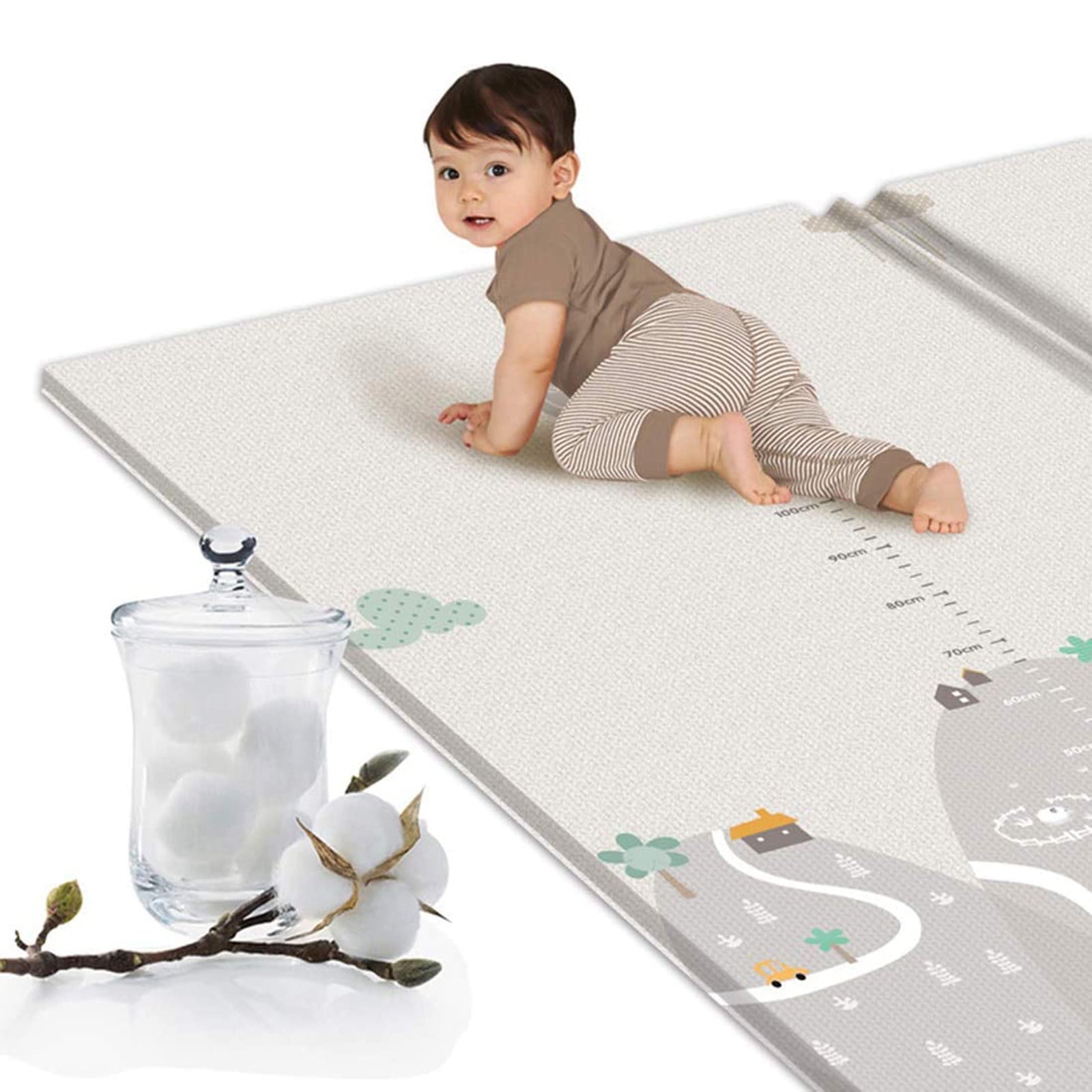 Baby Play Mat 78"x70", Extra Large Waterproof Foldable Foam Mat, Non ...