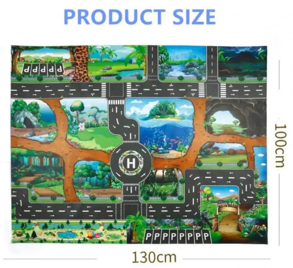 Baby Play Mat City Traffic Car Park Waterproof Parking Lot Kids Playmat ...