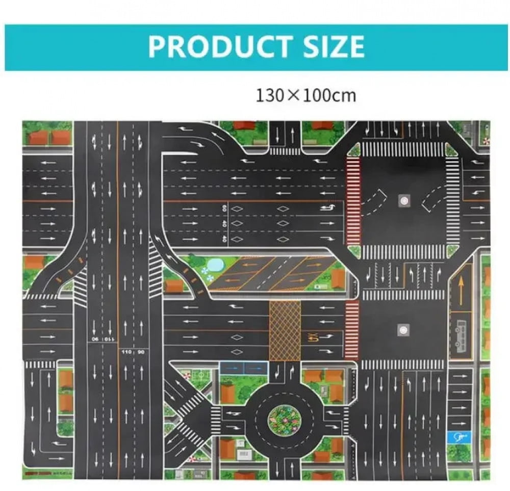 Baby Play Mat City Traffic Car Park Waterproof Parking Lot Kids Playmat ...