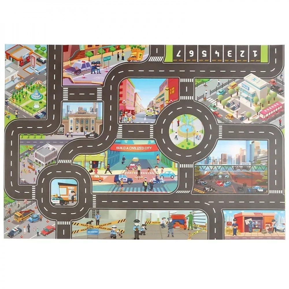 Baby Play Mat City Traffic Road Map Mat Carpet City Car Parking Lot ...