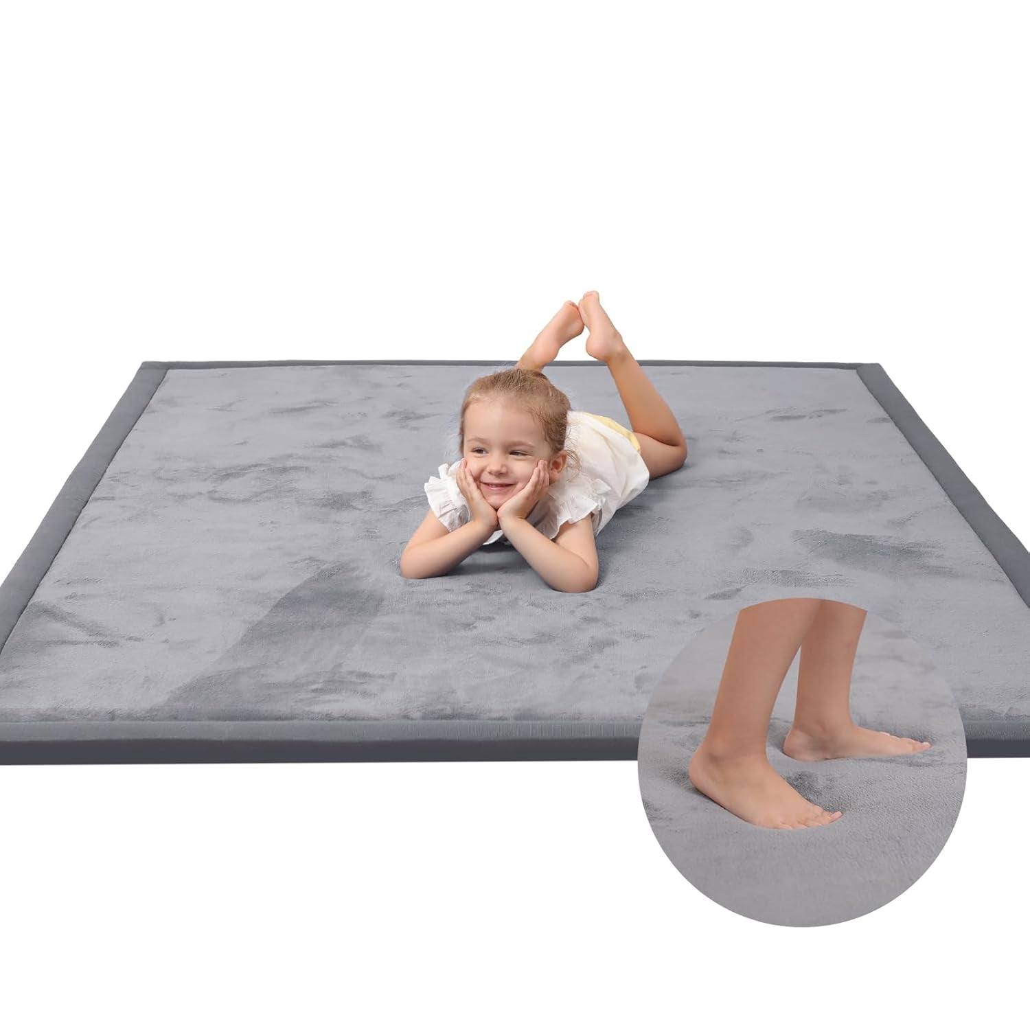 Baby Play Mat for Floor,1.3" Thick Memory foam Tummy Time Mat,Water ...