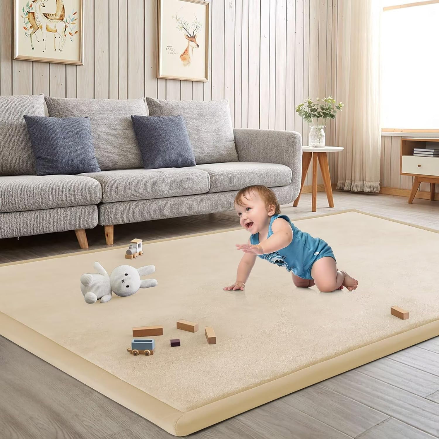 Baby Play Mat for Floor Tummy Time Mat Nursery Rug Muscle Mat Area Rug ...