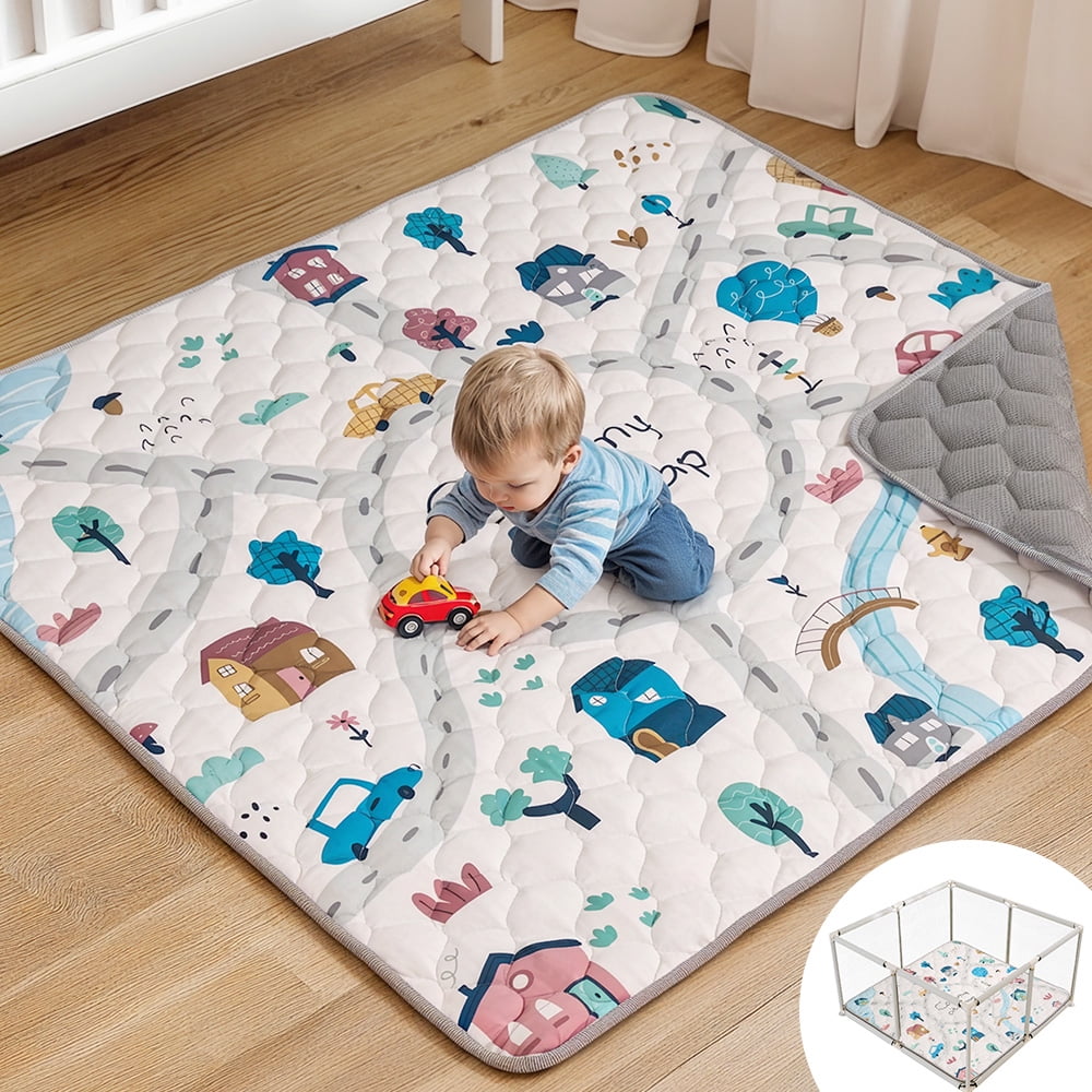 Baby Play Mat, Novashion Thicken Soft Cotton Baby Playmats, Foldable ...