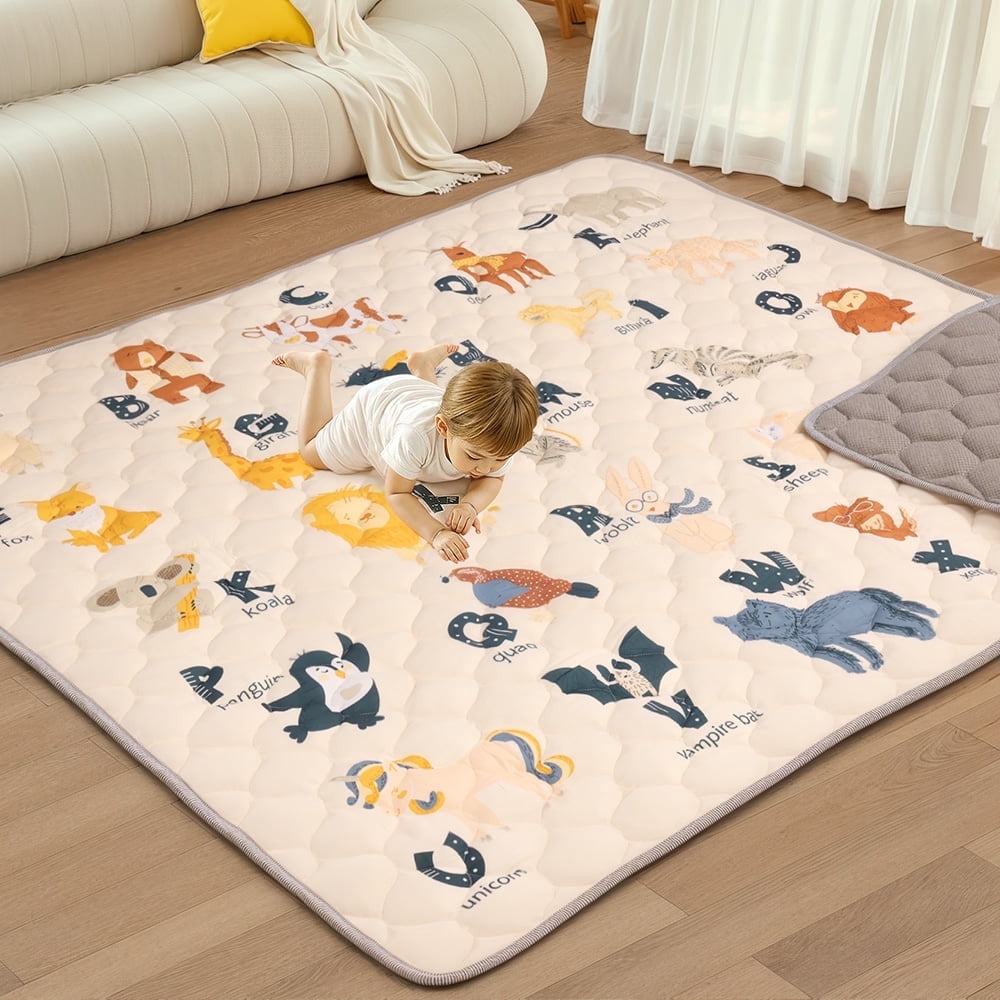 Baby Play Mat, Caveen Thicken Soft Cotton Baby Playmats, Foldable Anti ...