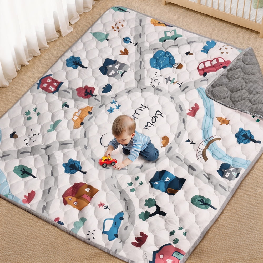 Baby Play Mat, Caveen Thicken Soft Cotton Baby Playmats, Foldable Anti ...