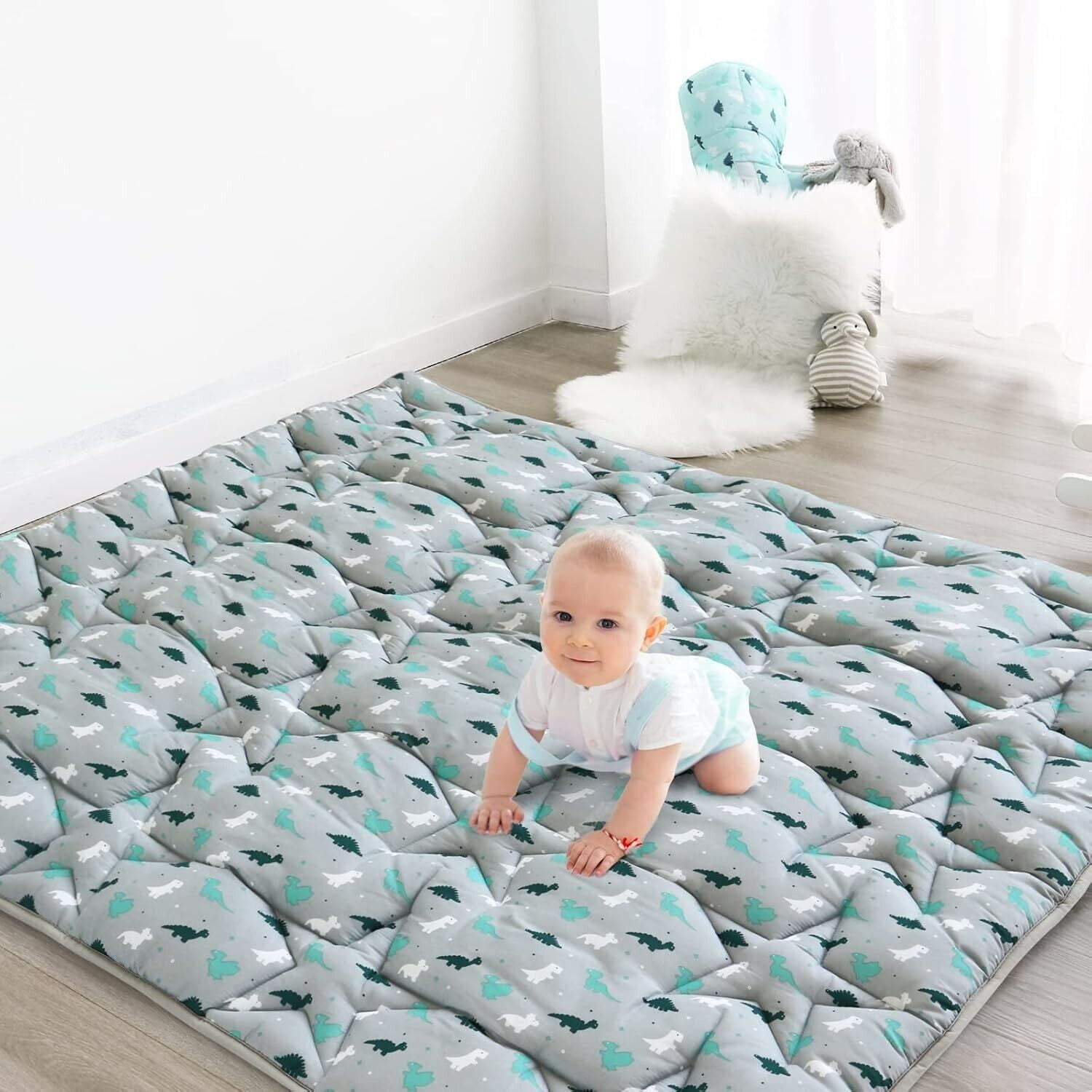 Baby Play Mat for 72''x59'' Playpen Non Slip Crawling Playmat for Floor ...