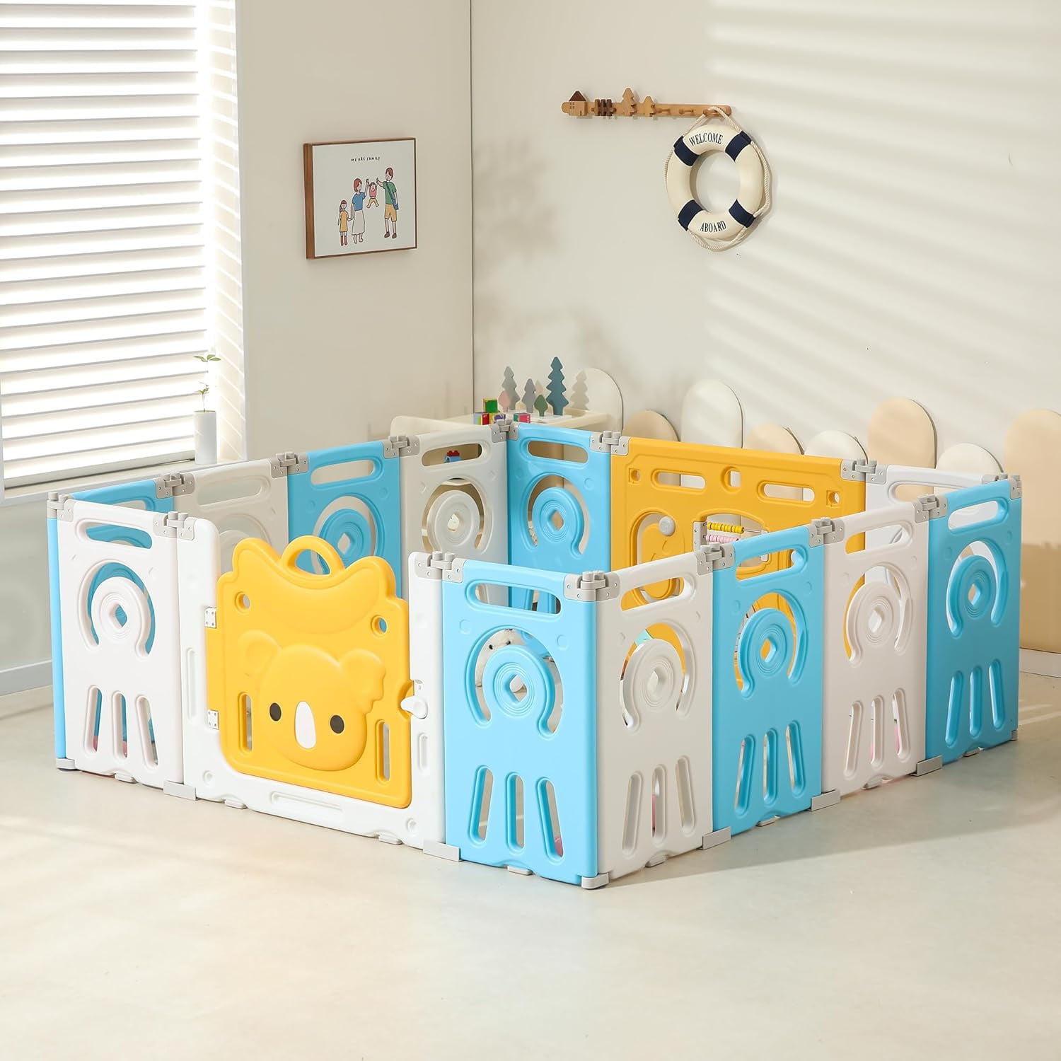 Baby Play Pen, 14 Panels Extra Large Baby Playpen, Foldable Astronauts ...