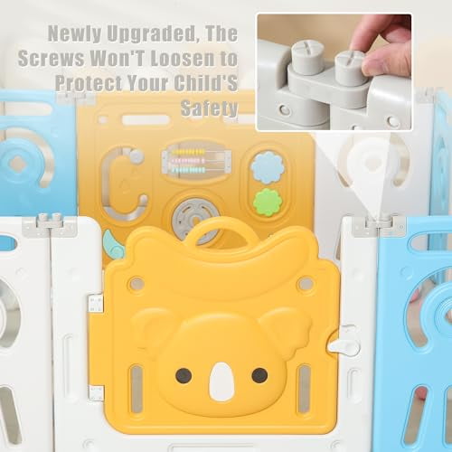 Baby Play Pen, 14 Panels Extra Large Baby Playpen, Foldable Astronauts ...