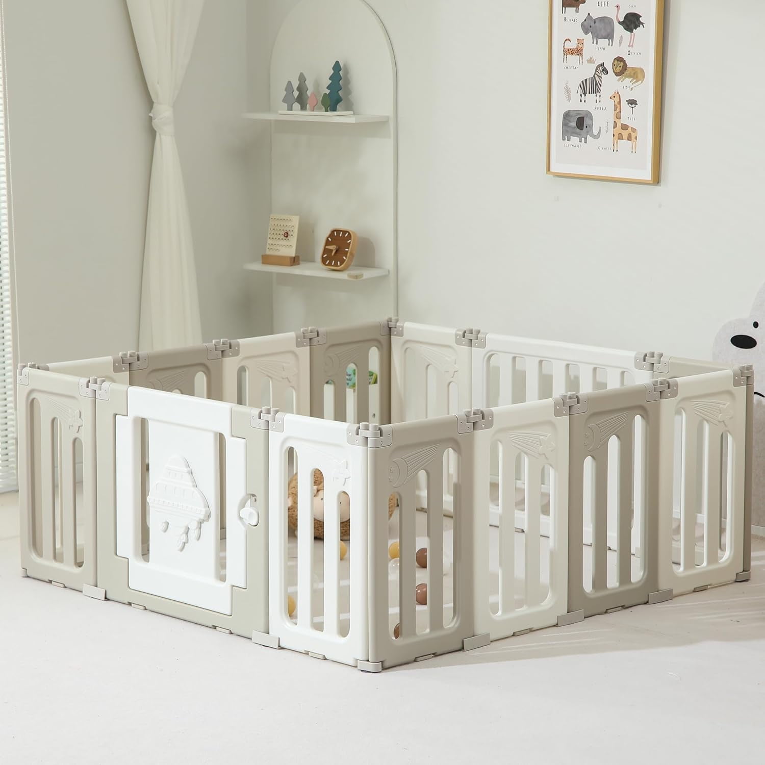 Baby Play Pen, 14 Panels Extra Large Baby Playpen, Foldable Play Pens ...