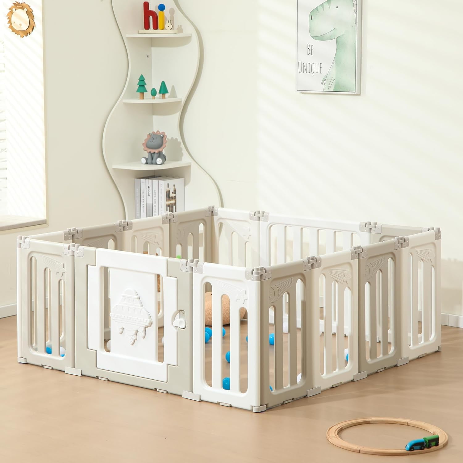 Baby Play Pen - 14 Panels Extra Large Playpen for Toddlers, Foldable ...