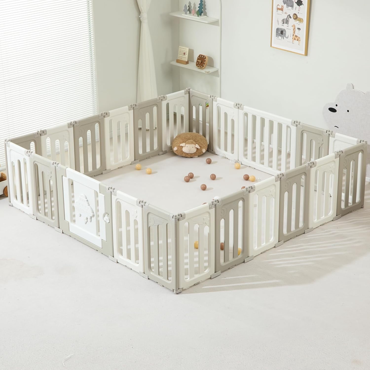 Baby Play Pen, 22 Panels Extra Large Baby Playpen, Foldable Play Pens ...