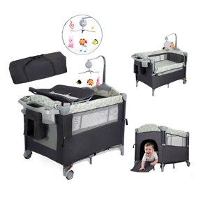 Baby Trend Twin Nursery Center, Playpen Combo with 2 Bassinets ...