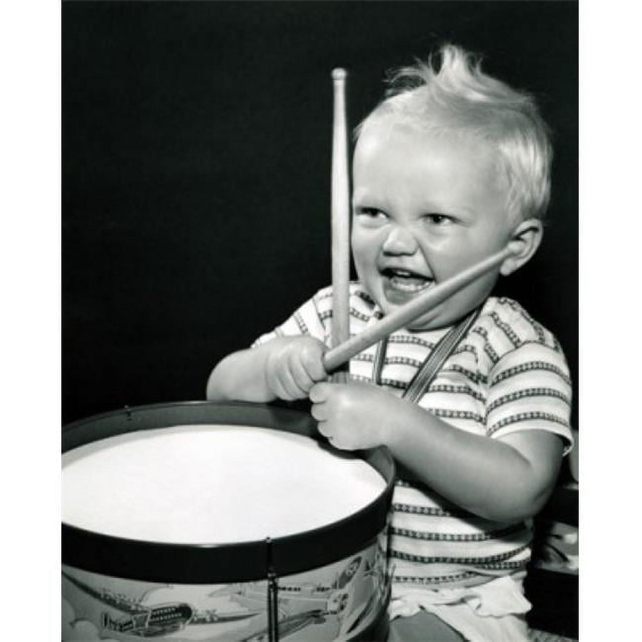 Baby Playing Drums Poster Print, 24 x 36 - Large - Walmart.com