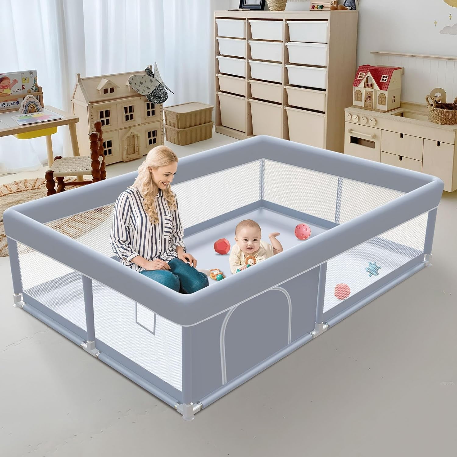 Baby Playpen 65×50Inch, Playpen for Babies and Toddlers, Baby Play Pen ...
