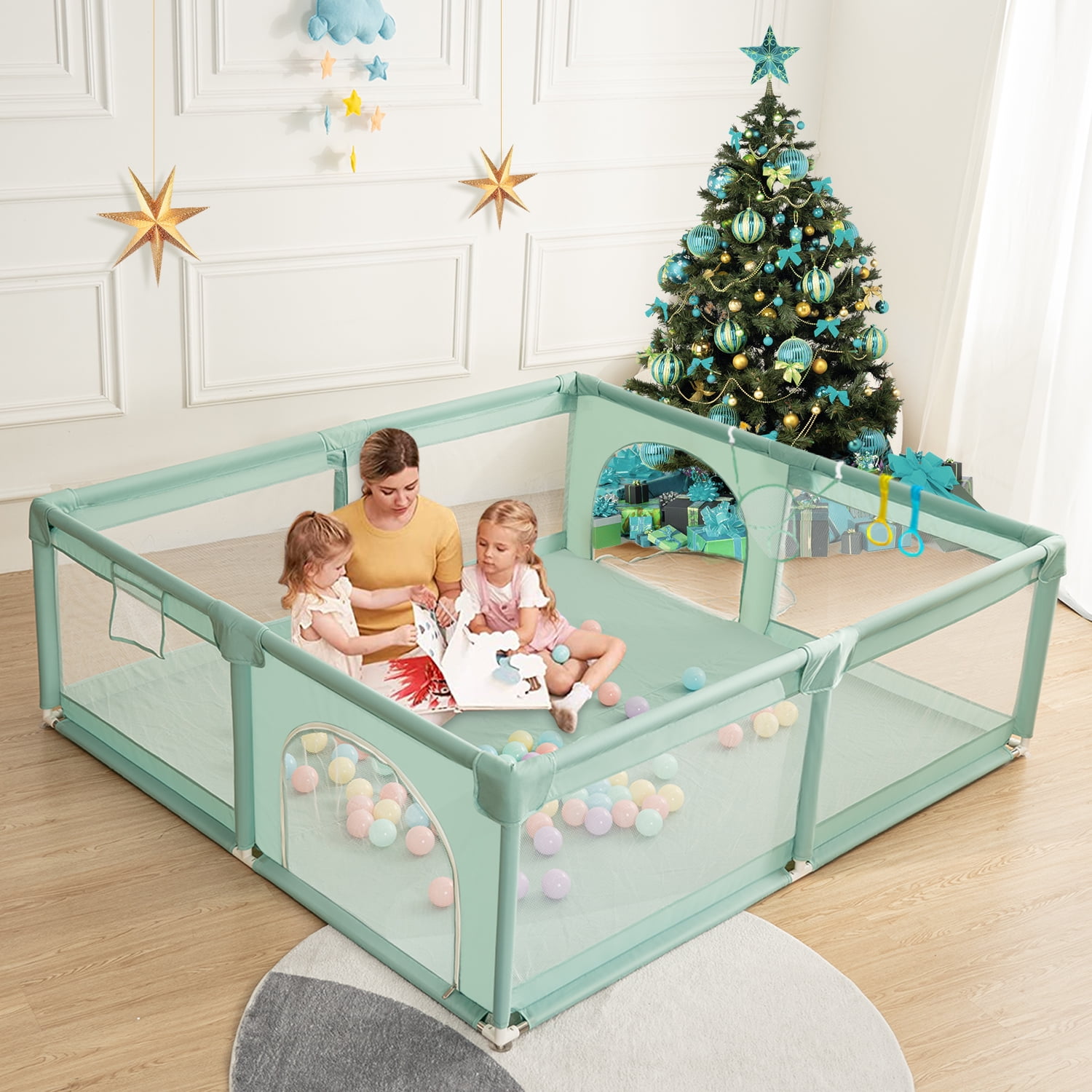 Baby Playpen, 71x79'' Extra Large Baby Playard, Kids Activity Center ...