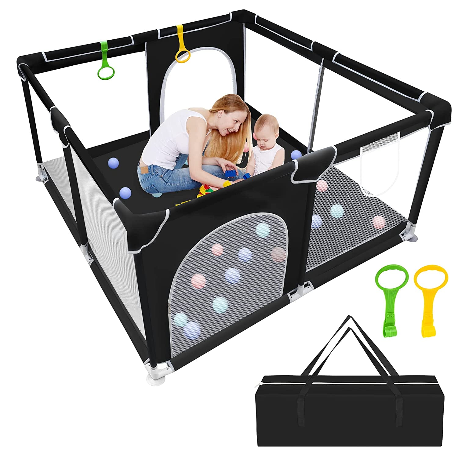 Baby Playpen, Baby Playard, Playpen for Babies with Gate Indoor ...