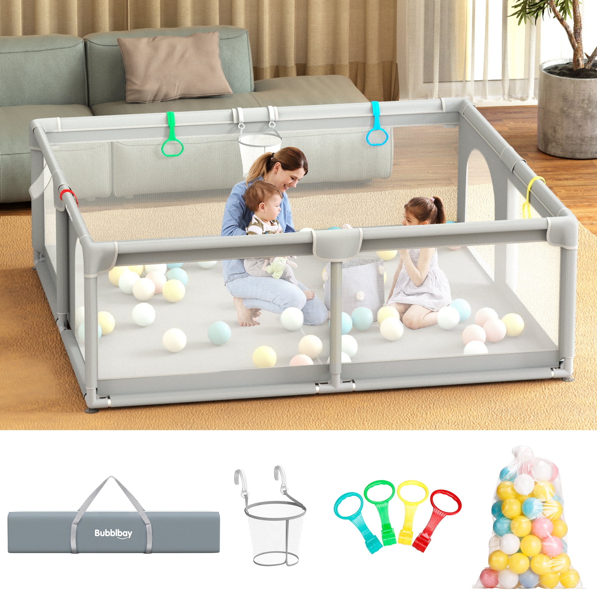 Baby Playpen, Bubblbay 71x59" Extra Large Playpen for Toddlers with ...