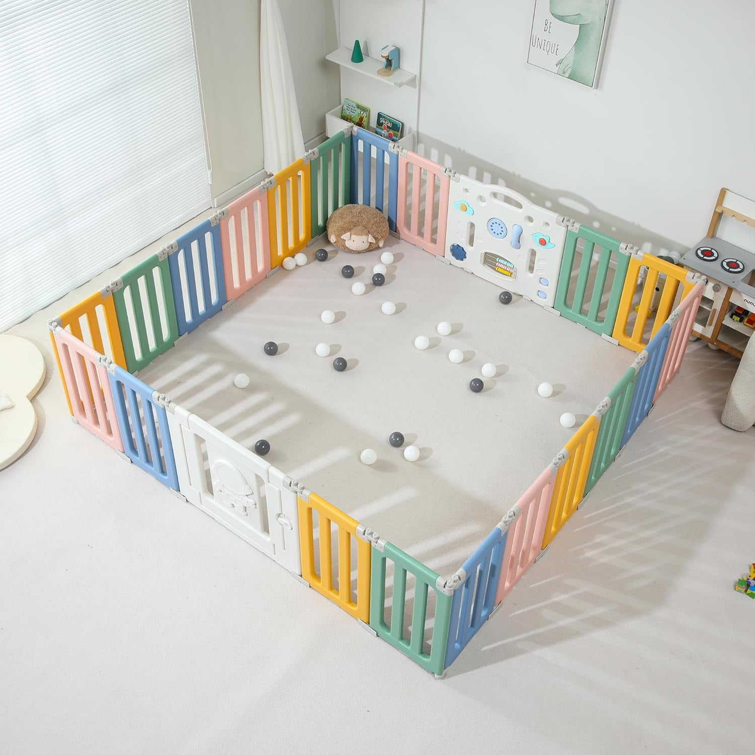 Baby Playpen, Kids Activity Centre Safety Play Yard, Foldable Play Pens ...