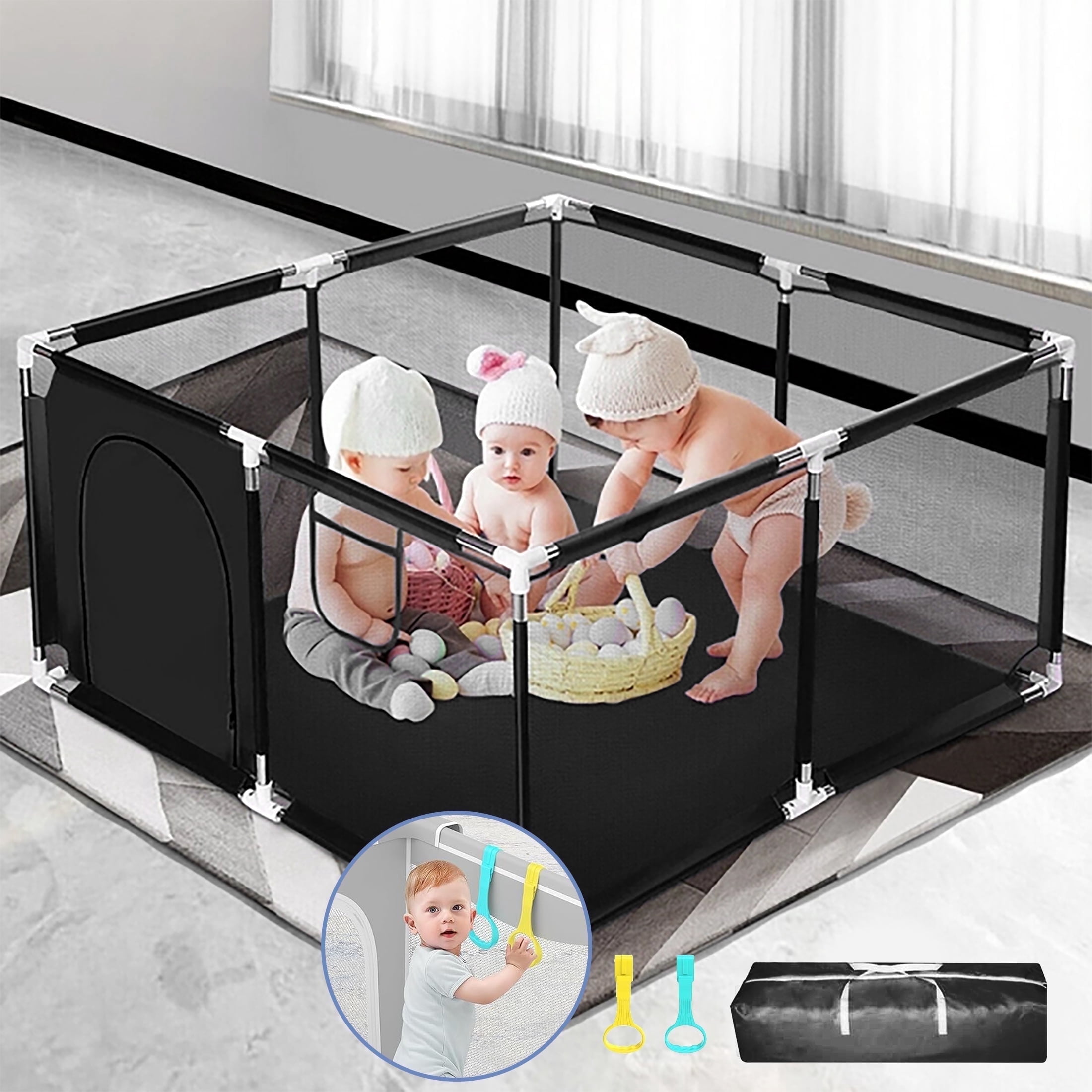 Baby Playpen, Outdoor Play Yard, Portable Play Yard 4-Panel- Baby ...