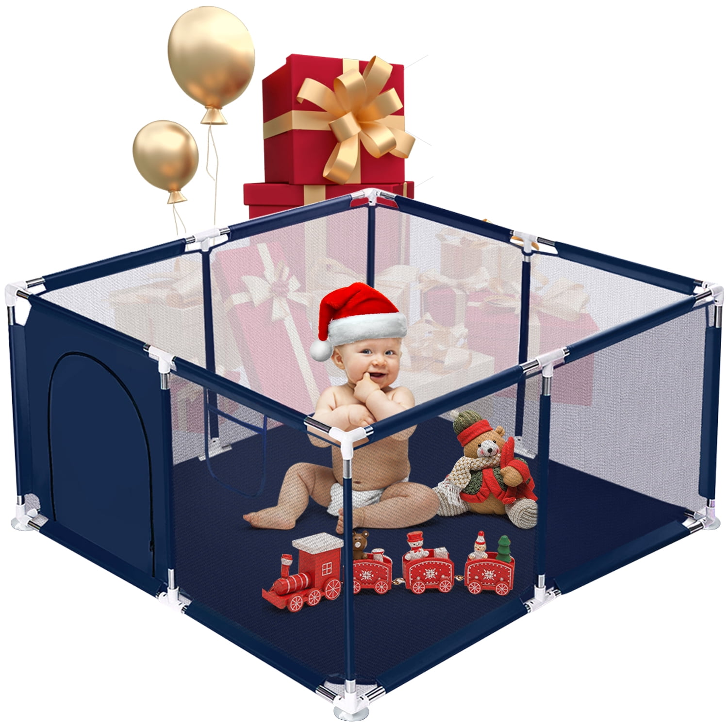 Baby Playpen, Play Yard, Baby Playards, 50x50x26inch Infant Travel Play ...