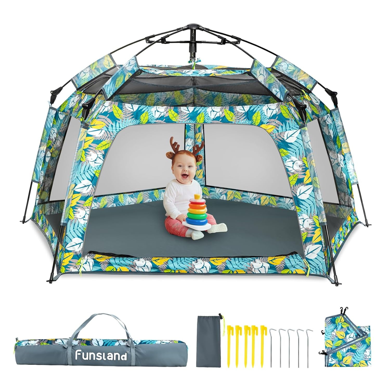 Baby Playpen Pop-up Tent - Indoor & Outdoor Play Tent for Beach with ...