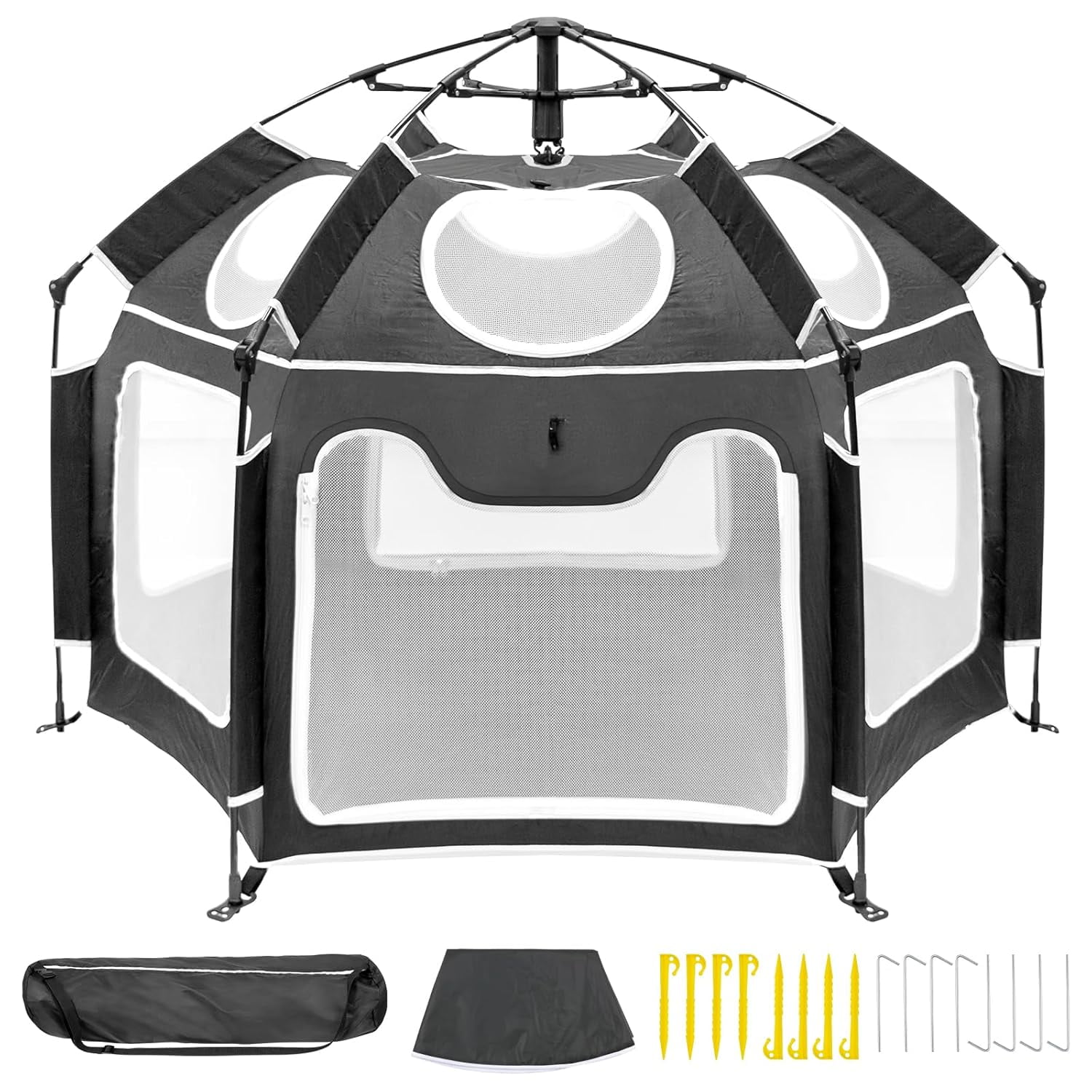 Baby Playpen with UV Canopy, Portable 1-Click Set Up Baby Tent, Toddler ...