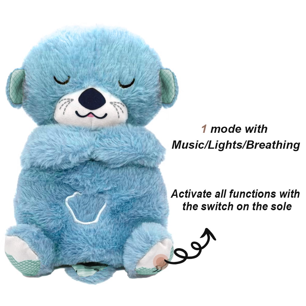 Baby Plush Doll Breathing Bear Soothing Sleep Playmate white Otter Toy ...