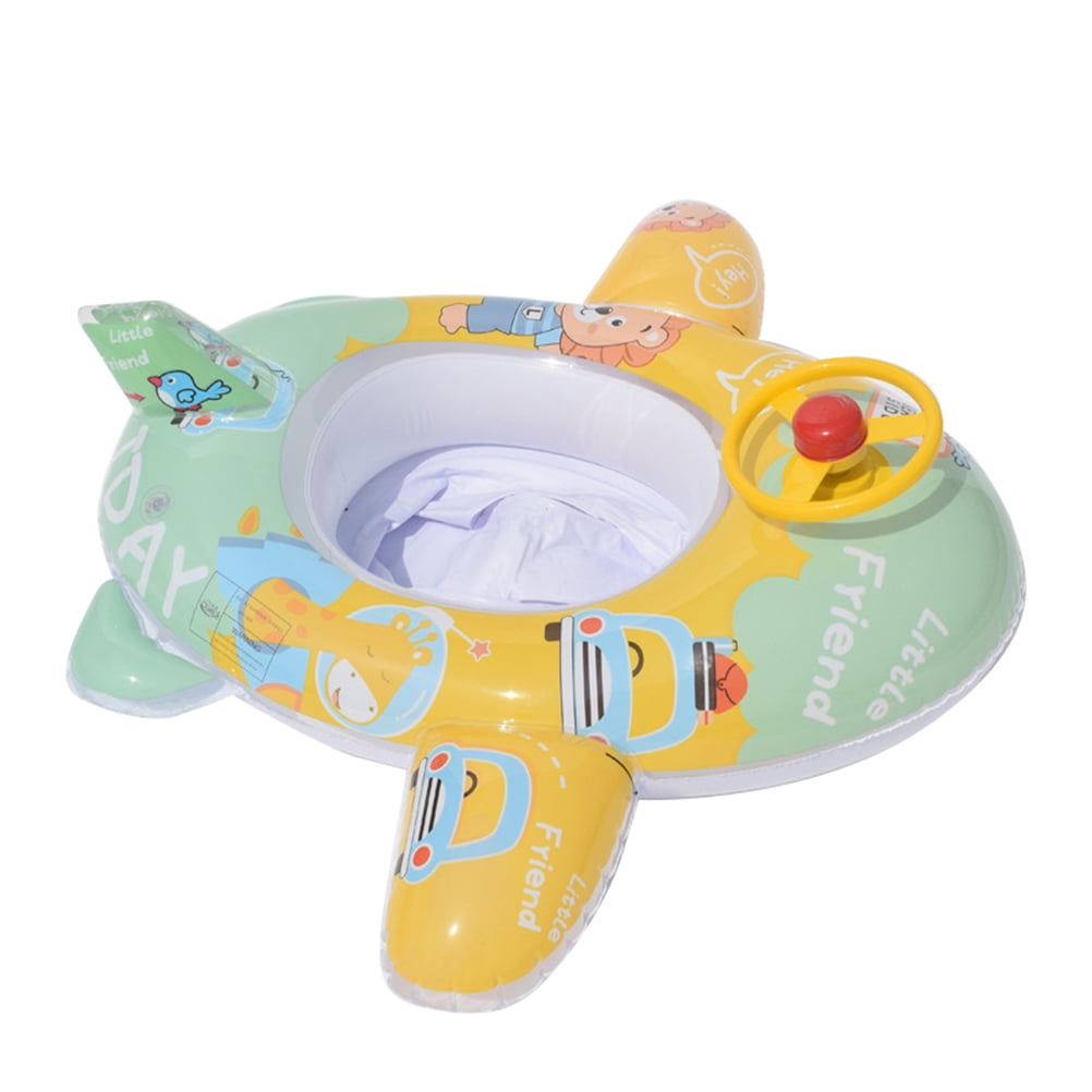 Baby Pool Float with Safety Seat Steering Wheel Cartoon Airplane Shaped ...