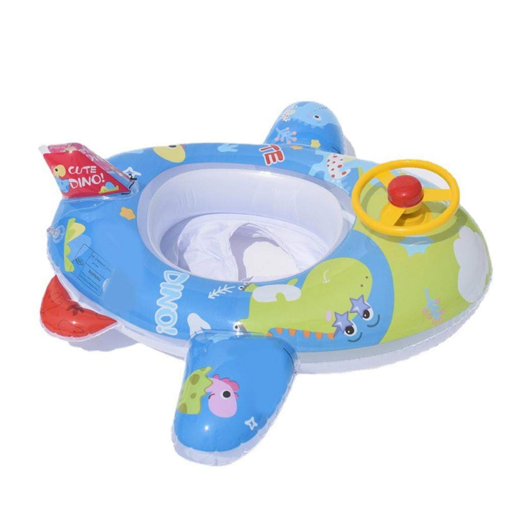 Baby Pool Float with Safety Seat Steering Wheel Cartoon Airplane Shaped ...