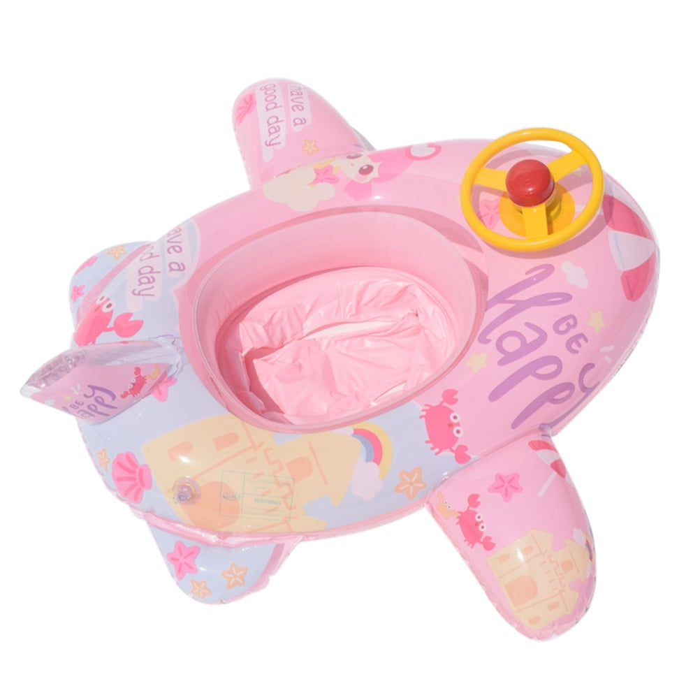 Baby Pool Float with Safety Seat Steering Wheel Cartoon Airplane Shaped ...