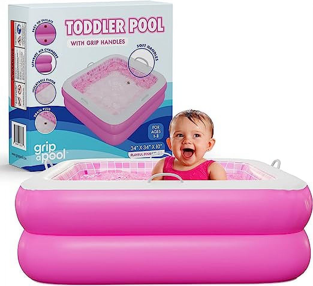 Baby Pool with Grip Handles, Padded Floor, Drain; Bathtub & Ball Pit ...