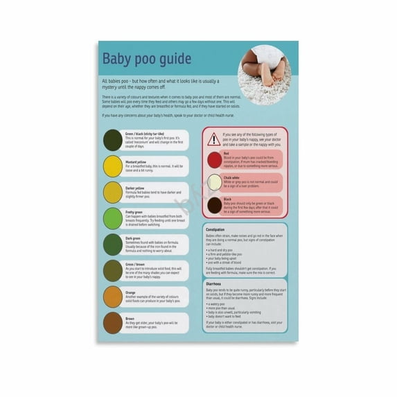 Baby Poop Chart Poster Deciphering Your Infant's Poop Colors (5) Canvas ...