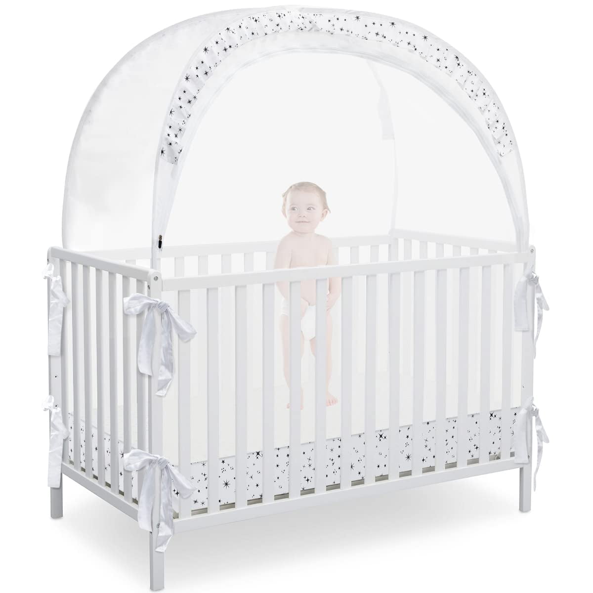 Baby Pop Up Crib Tent, Crib Net to Keep Baby from Climbing Out, Crib ...