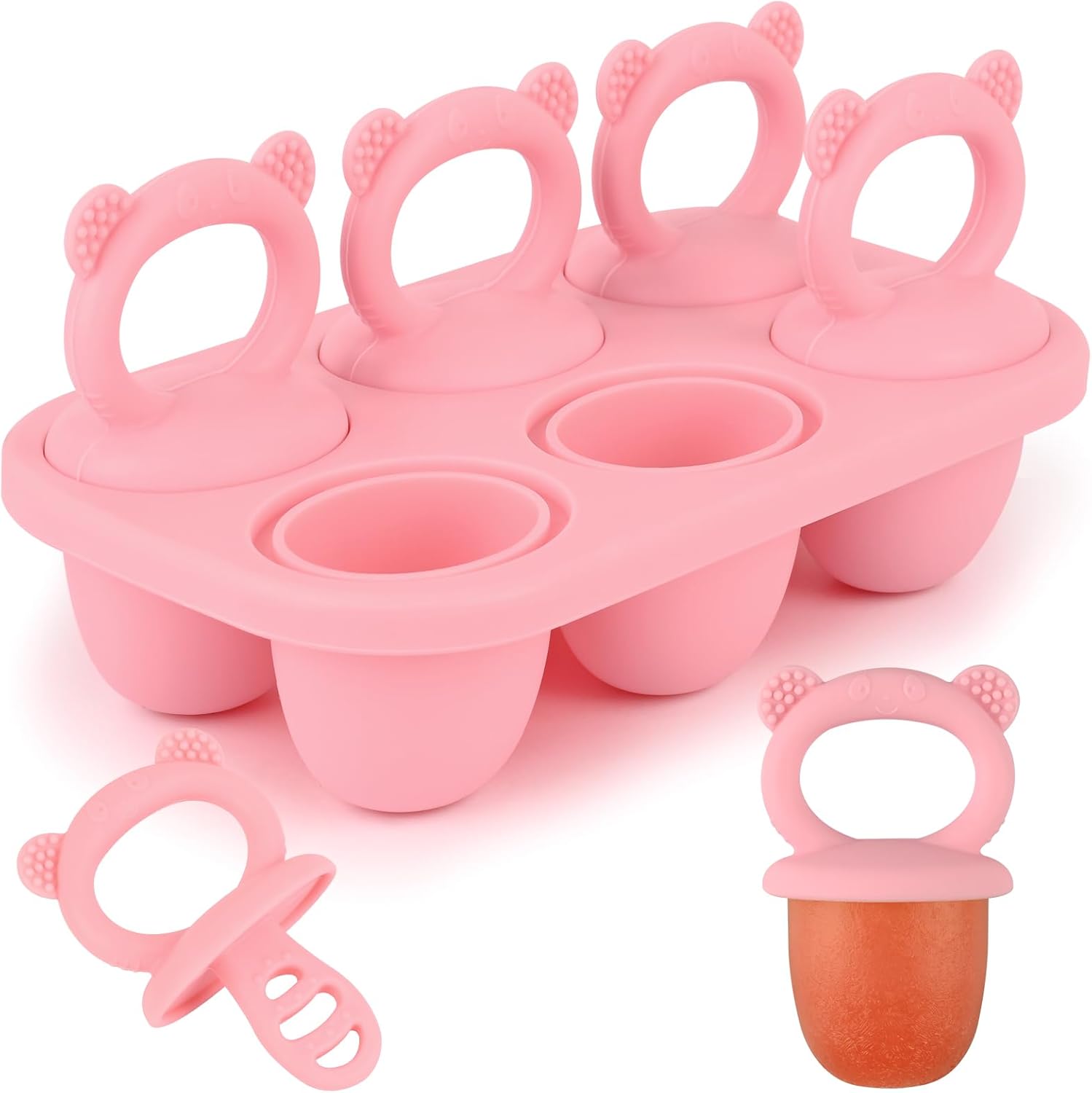 Baby Popsicle Molds Mini 6-Cavity Silne Ice Pop Mold with Sticks ...