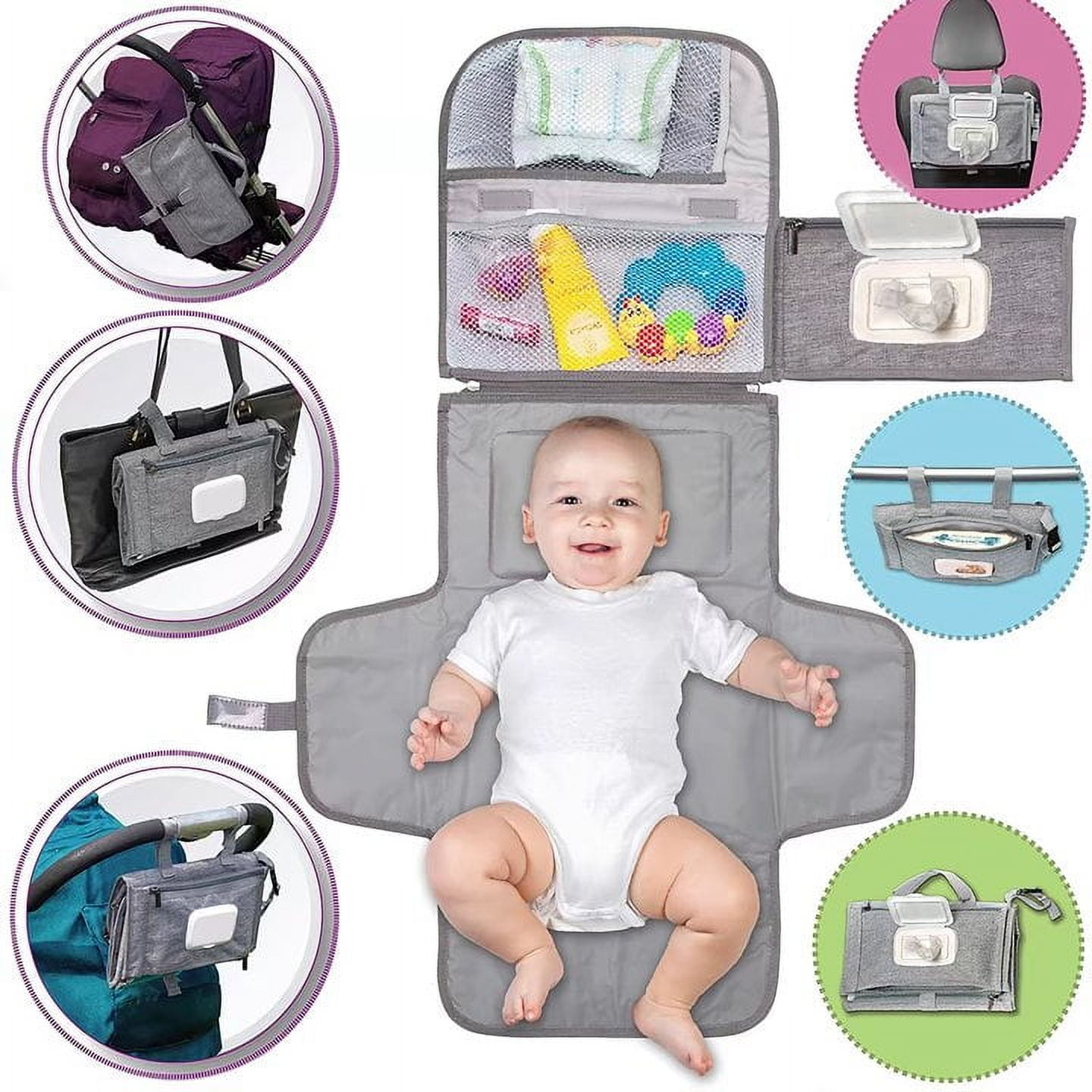 Baby Portable Diaper Changing Pad Baby Diaper Changer Travel Bag with ...
