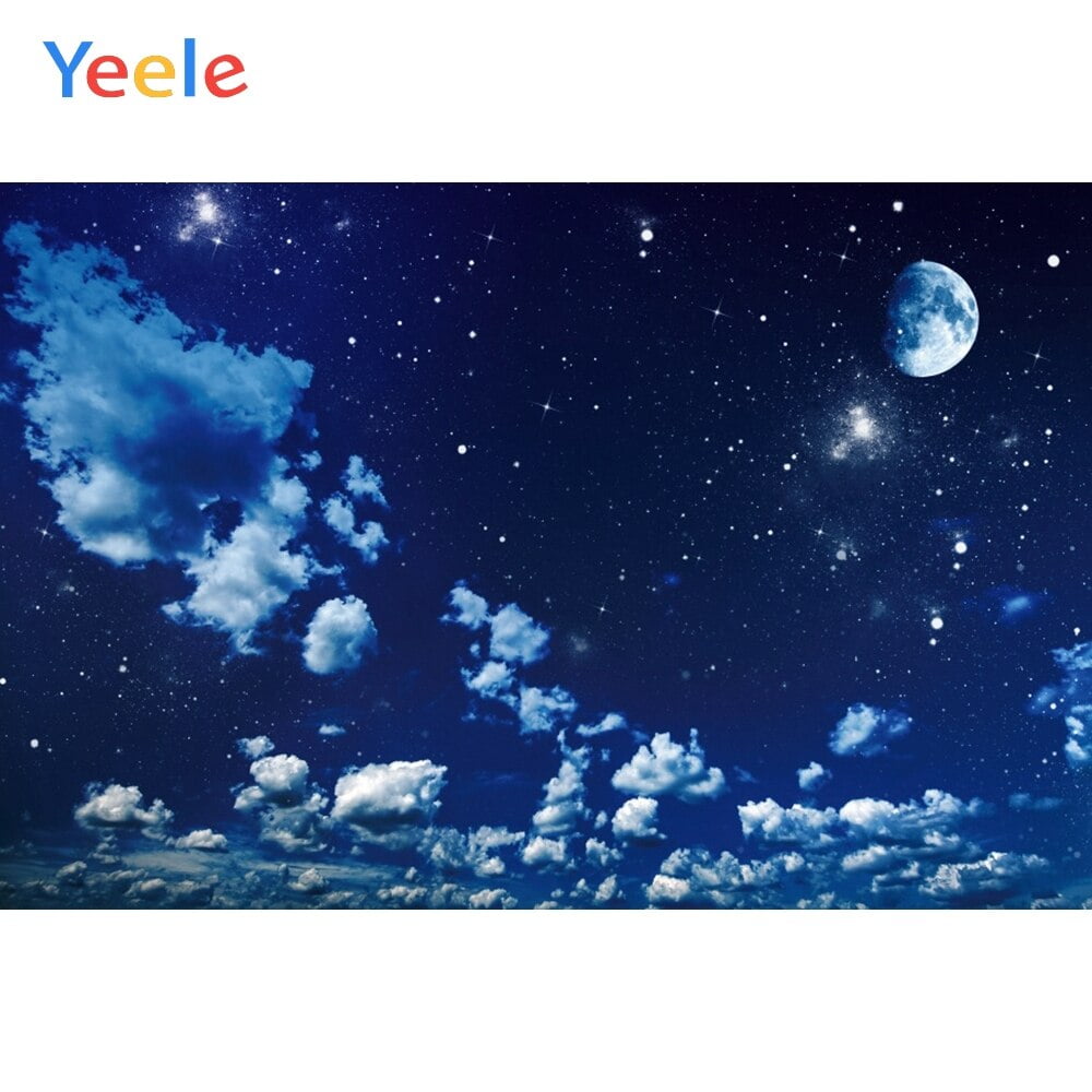 Baby Portrait Dreamy Starry Night Clouds Moon Photography Backdrops ...
