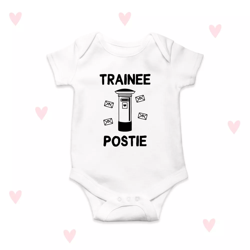 Baby Postman Postlady Baby Grow Postie Mummy Daddy Mini Me Funny Gifts ...