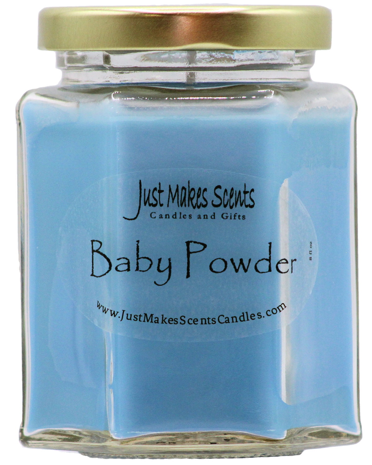 Baby Powder (Blue) Scented Soy Candle -Just Makes Scents - Walmart.com